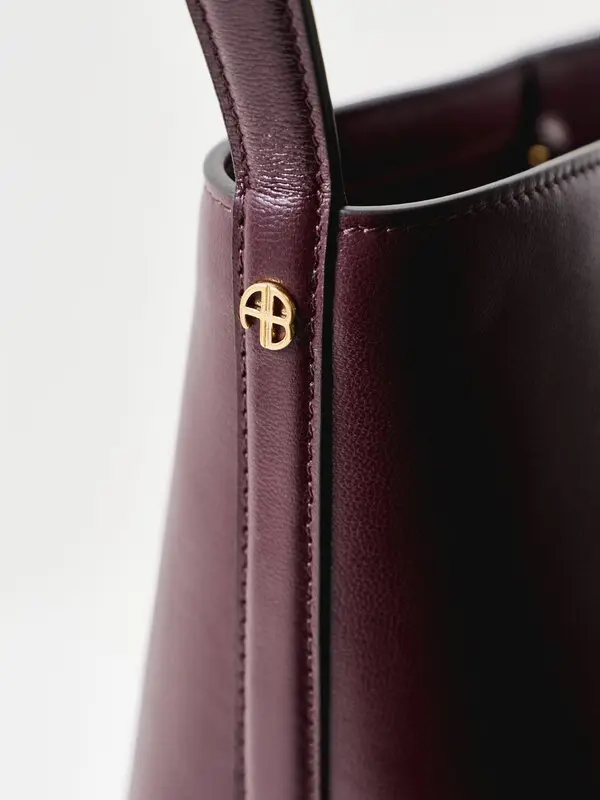 ANINE BING Elly Bucket Bag Grained Leather Fig