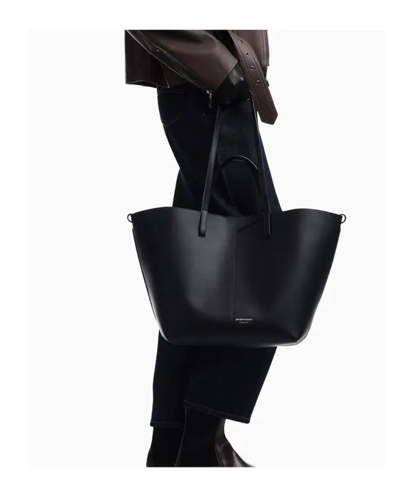Emporio Armani 1981 Leather Shopper Bag - Black