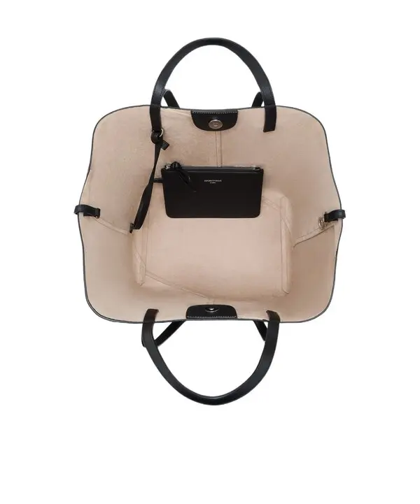 Emporio Armani 1981 Leather Shopper Bag - Black