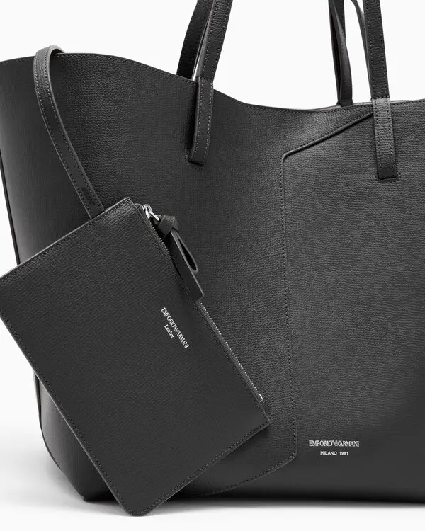 Emporio Armani 1981 Leather Shopper Bag - Black