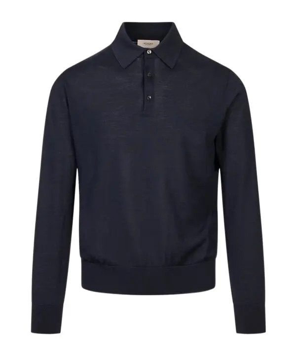 Agnona Long-sleeve Knitted Polo Shirt - Black