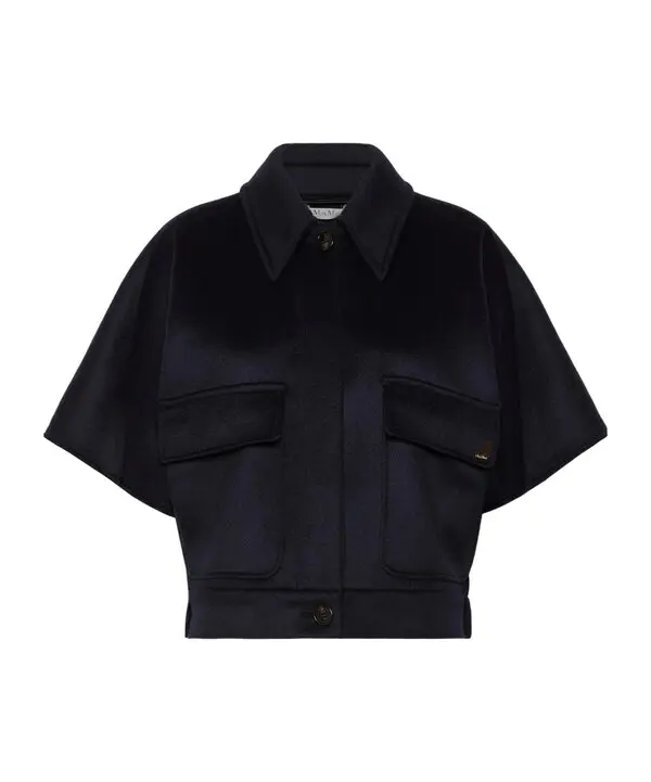 Max Mara Draped Boxy Cape - Midnight Blue
