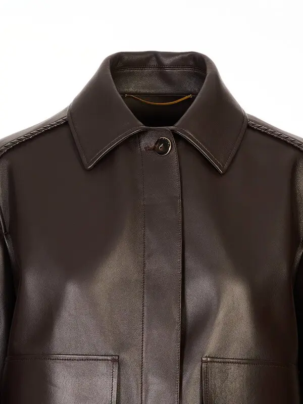 Agnona Long-sleeve Leather Jacket