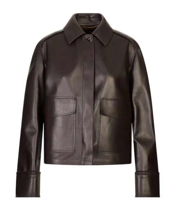 Agnona Long Sleeve Leather Jacket - No