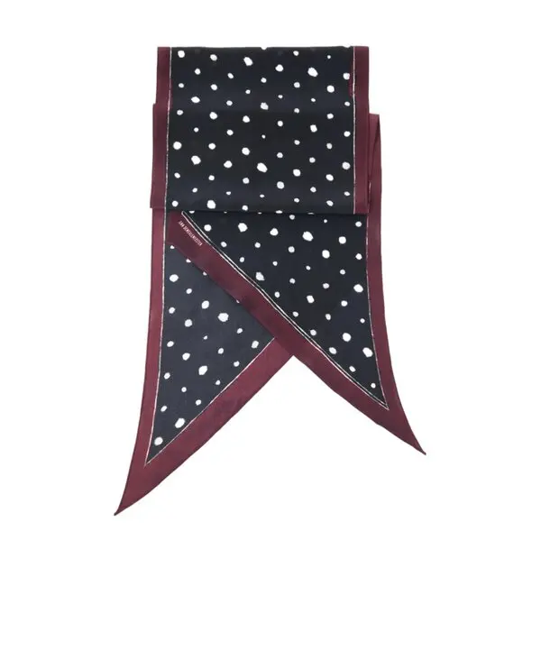 ANN DEMEULEMEESTER Printed Silk Scarf - Black/brown