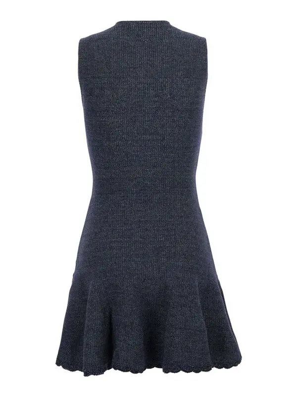 SELF-PORTRAIT Sleeveless Textured Knit Mini Dress