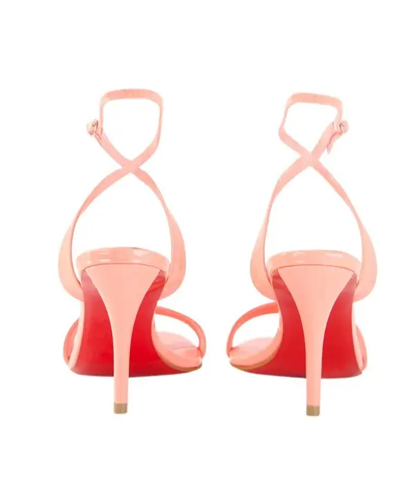 CHRISTIAN LOUBOUTIN Round Toe Stiletto Heeled Sandals With Crisscross Straps - Pink