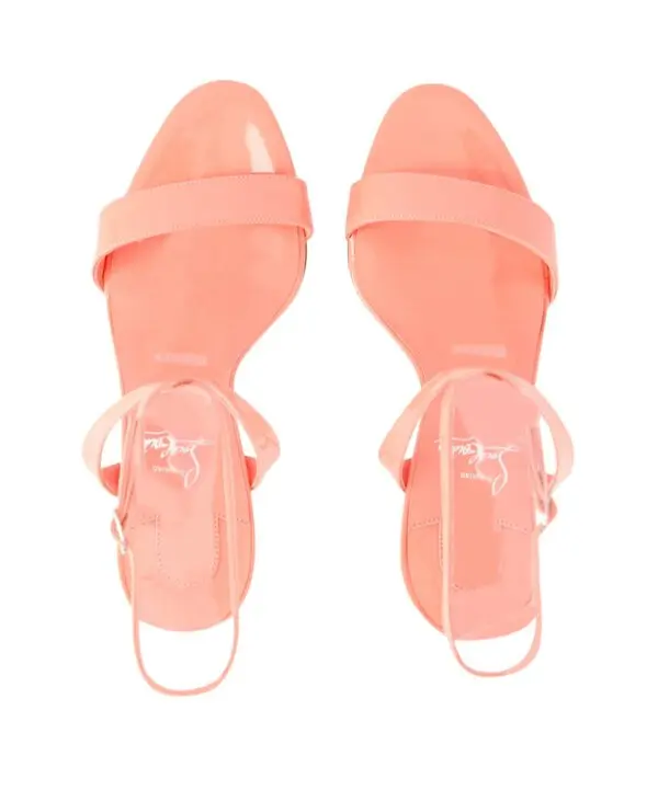 CHRISTIAN LOUBOUTIN Round Toe Stiletto Heeled Sandals With Crisscross Straps - Pink