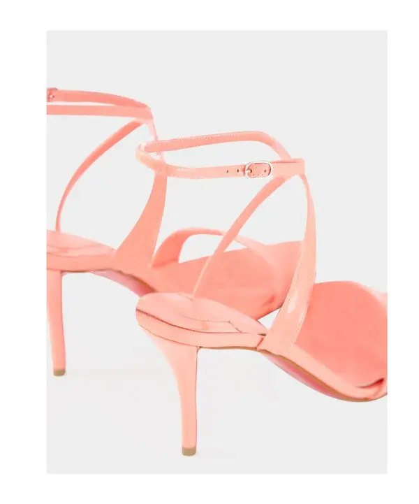 CHRISTIAN LOUBOUTIN Round Toe Stiletto Heeled Sandals With Crisscross Straps - Pink