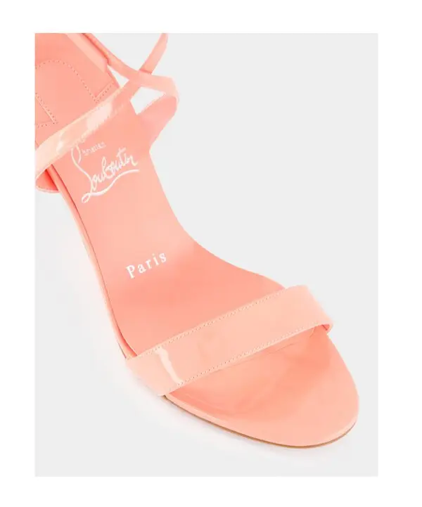 CHRISTIAN LOUBOUTIN Round Toe Stiletto Heeled Sandals With Crisscross Straps - Pink