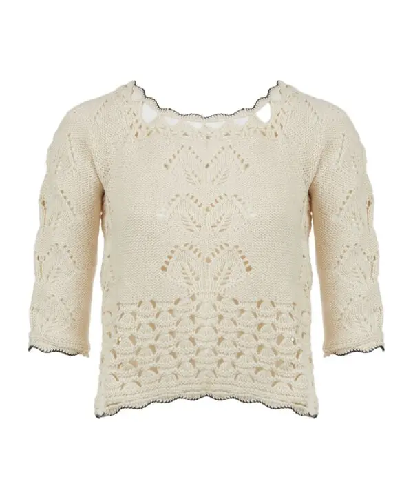 Isabel Marant Étoile Cropped Boat-neck Crochet Sweater - Ecru