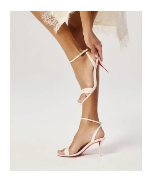 CHRISTIAN LOUBOUTIN Round Toe High-heeled Sandals - White