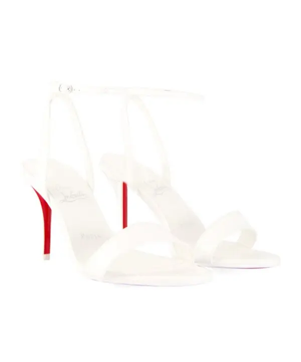 CHRISTIAN LOUBOUTIN Round Toe High-heeled Sandals - White