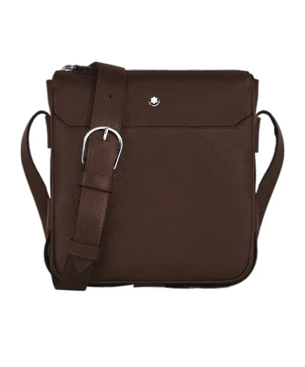 Montblanc Vertical Belt Messenger Bag In Sartorial Leather - Ebony