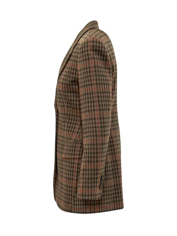 Max Mara Single-breasted Glen Plaid Jersey Blazer - Black