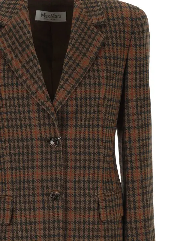 Max Mara Single-breasted Glen Plaid Jersey Blazer - No
