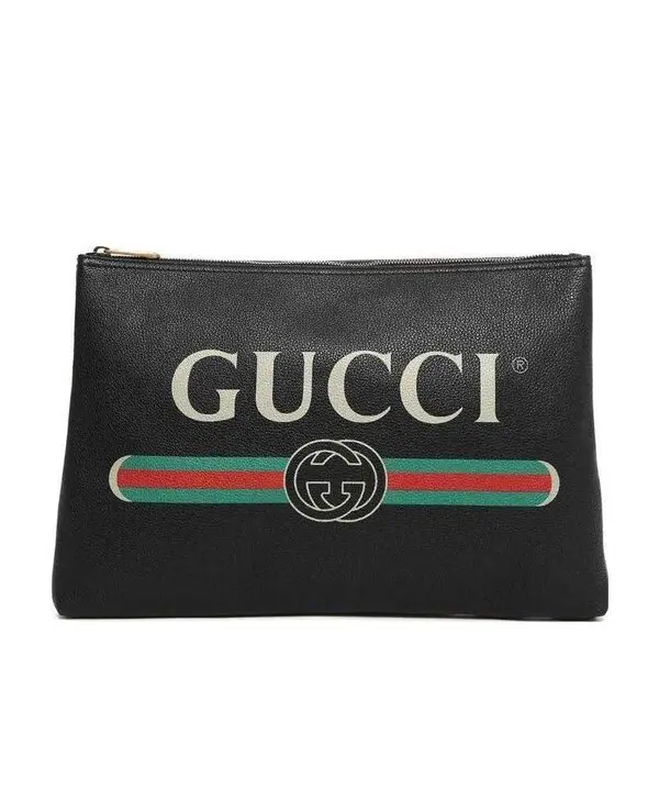 Gucci Logo Clutch - Black