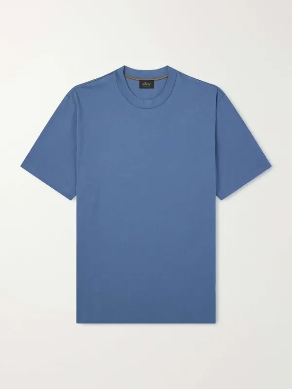 Brioni Cotton-jersey T-shirt - Blue