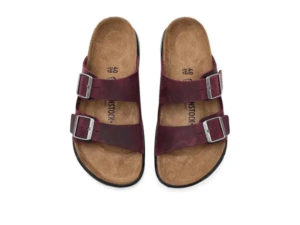 BIRKENSTOCK Arizona Ct Oiled Leather Sandals - Brown