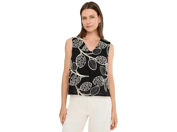 Vince Camuto V-neck Sleeveless Blouse Clothing Rich - Black