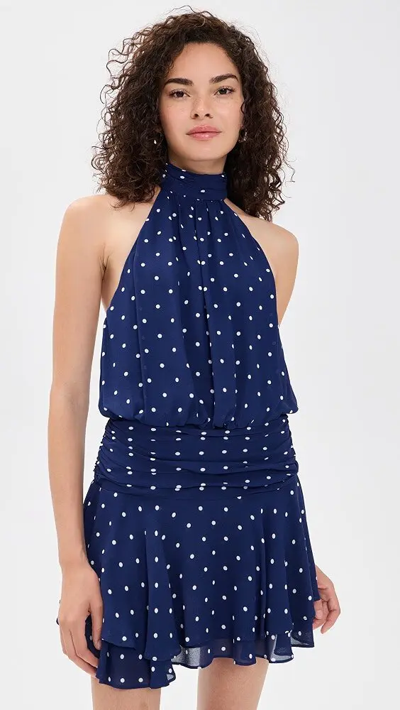 REFORMATION Karla Mini Dress - Danube Dot