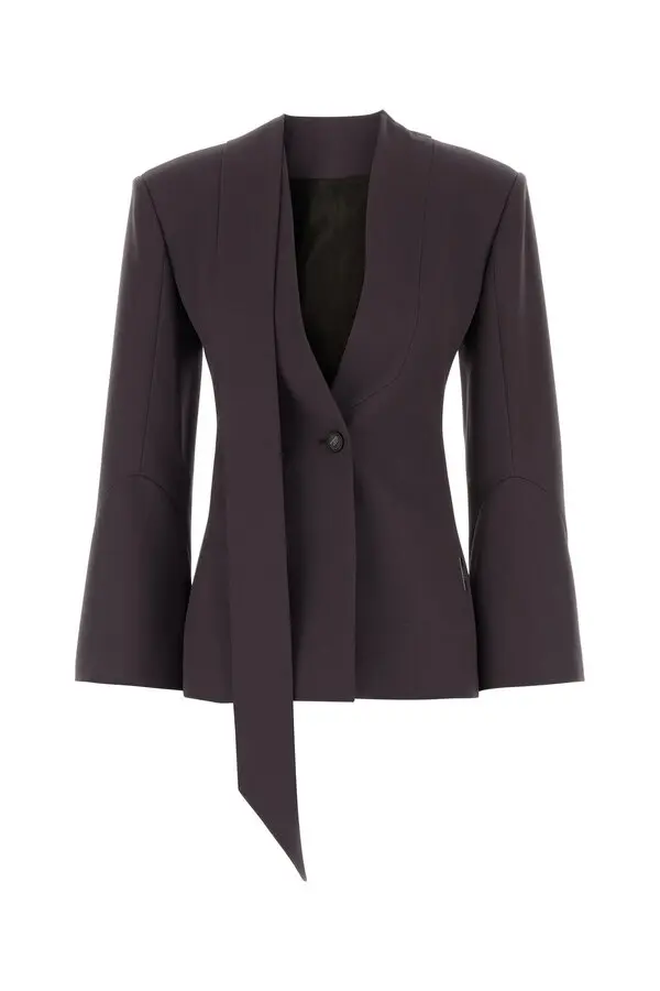 Attico Plum Wool Blazer - Purple