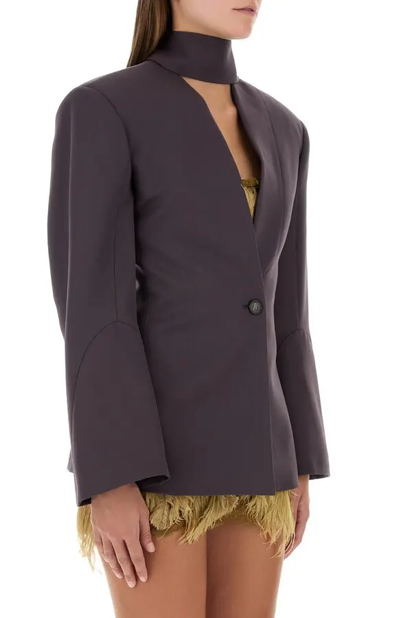Attico Plum Wool Blazer