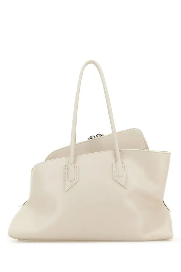Attico Ivory Leather La Passeggiata Shoulder Bag - White