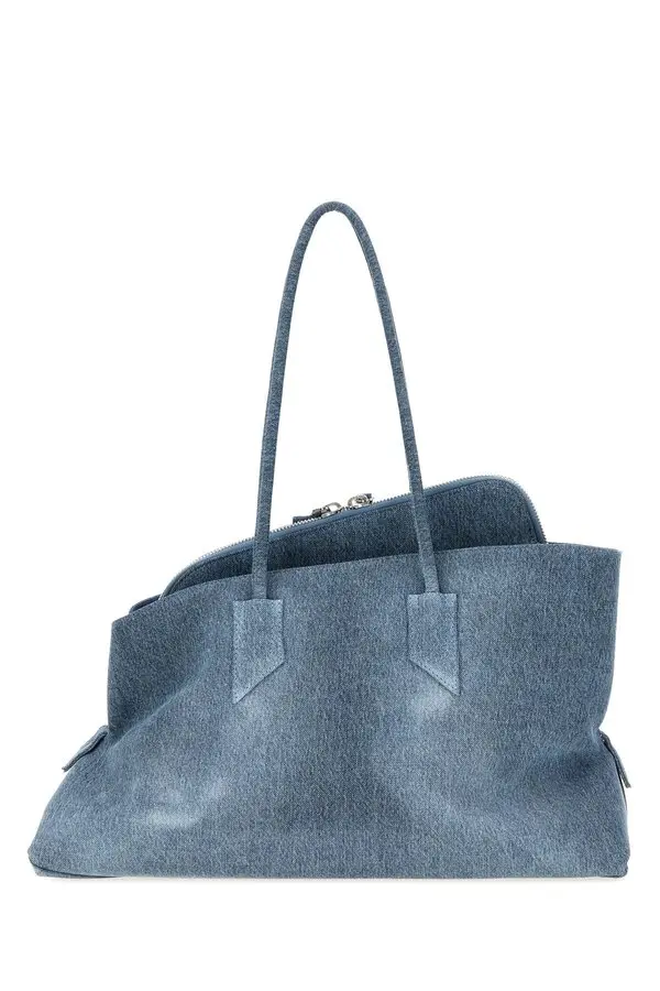 Attico Denim Medium La Passeggiata Shoulder Bag - Blue