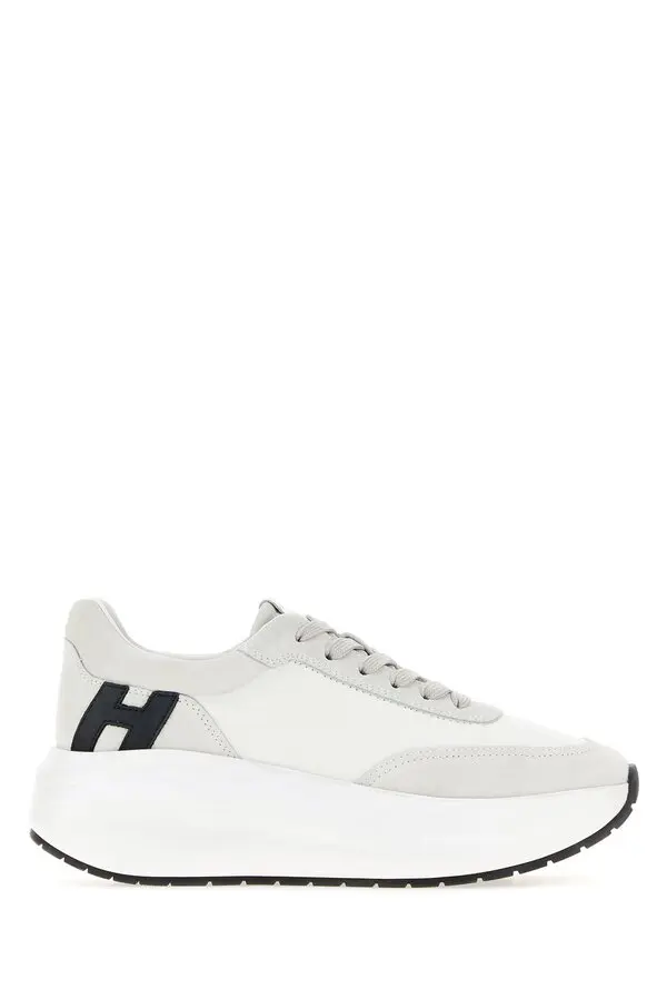 Hogan Two-tone Leather And Suede Maxi I Active Sneakers - White