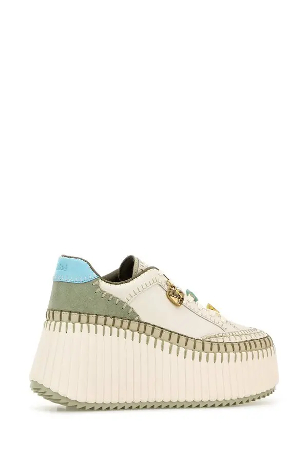 Chloé Ivory Leather Nama Sneakers