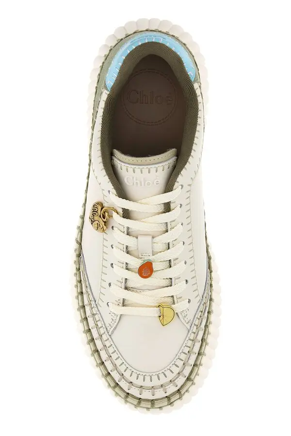 Chloé Ivory Leather Nama Sneakers