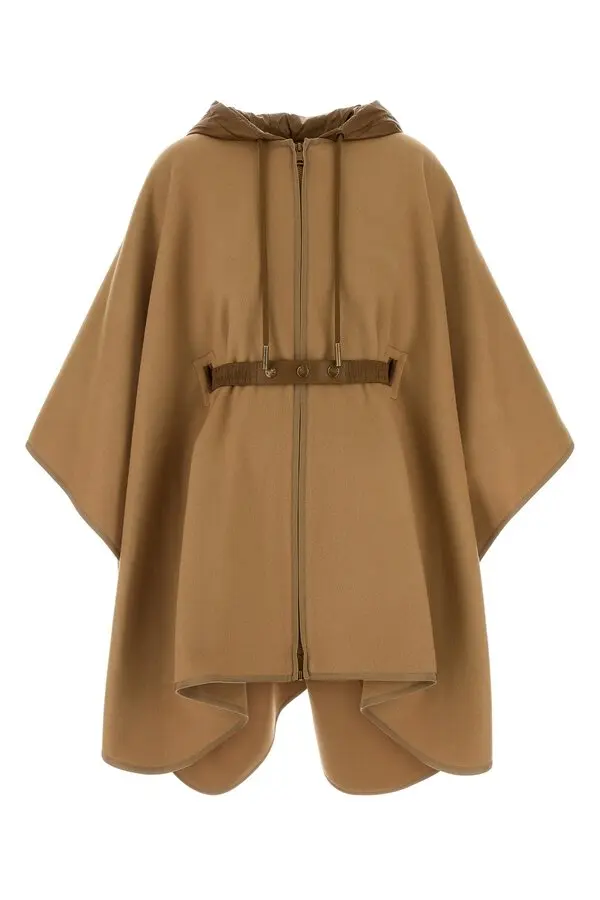 Moncler Camel Wool Blend Cape