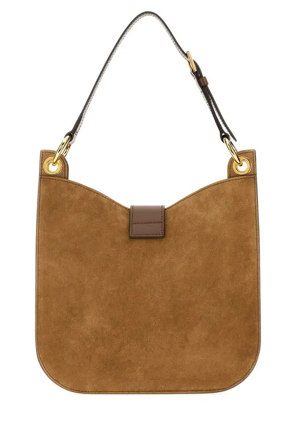 TOM FORD Camel Suede Shoulder Bag