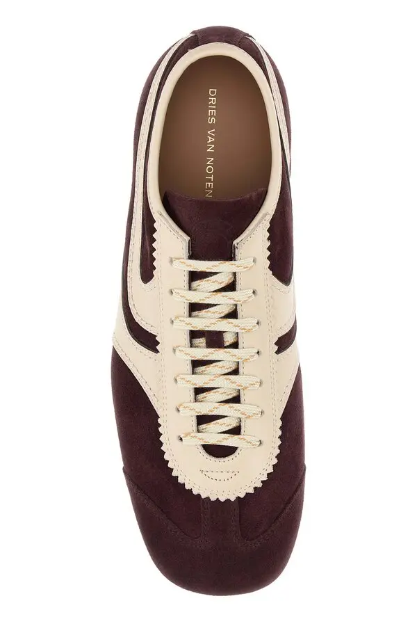 Dries Van Noten Two-tone Suede And Leather Sneakers