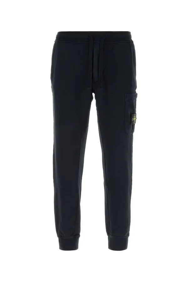 Stone Island Slate Cotton Joggers - Black
