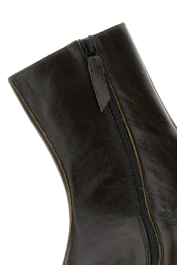 Our Legacy Chocolate Leather Camion Ankle Boots