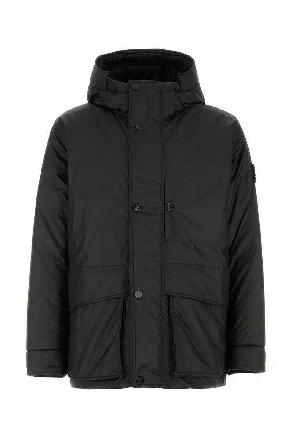 Stone Island Nylon And Polyester Parka - Black