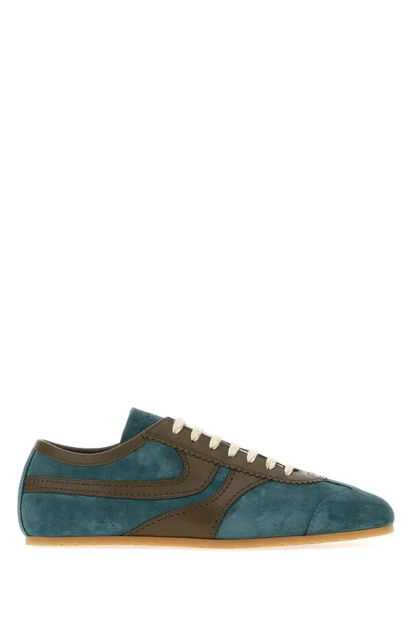 Dries Van Noten Two-tone Suede And Leather Sneakers