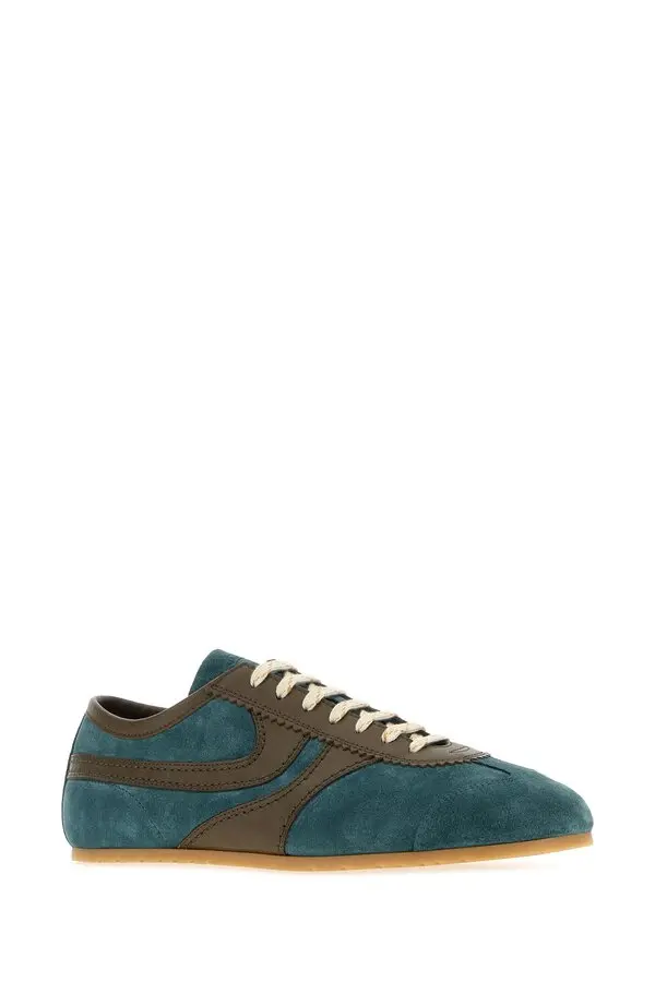 Dries Van Noten Two-tone Suede And Leather Sneakers