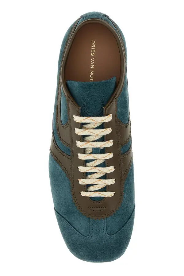 Dries Van Noten Two-tone Suede And Leather Sneakers
