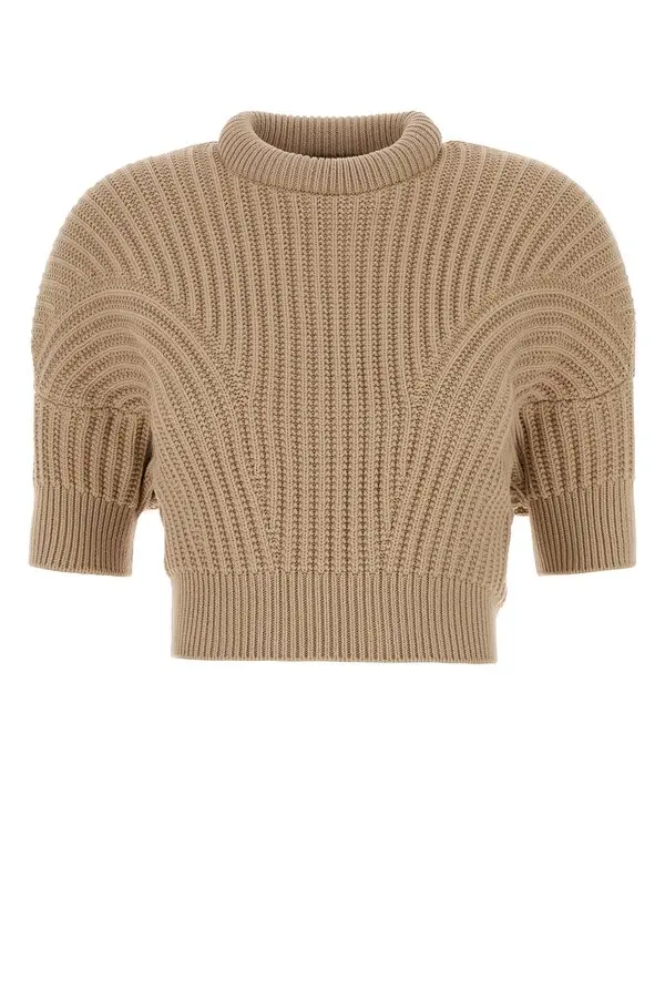 Sportmax Beige Cotton Blend Fatti Sweater - Light Brown