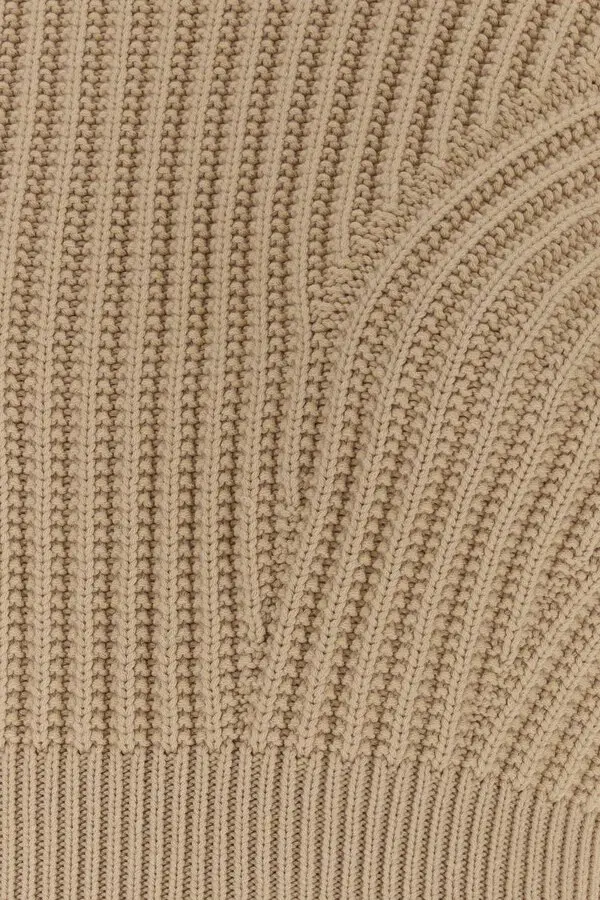 Sportmax Beige Cotton Blend Cropped Sweater