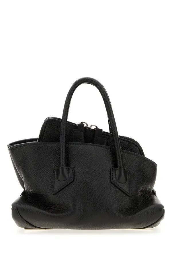Attico Leather Mini La Passeggiata Handbag - Black
