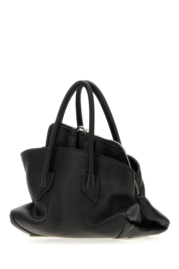 Attico Leather Mini La Passeggiata Handbag - Black