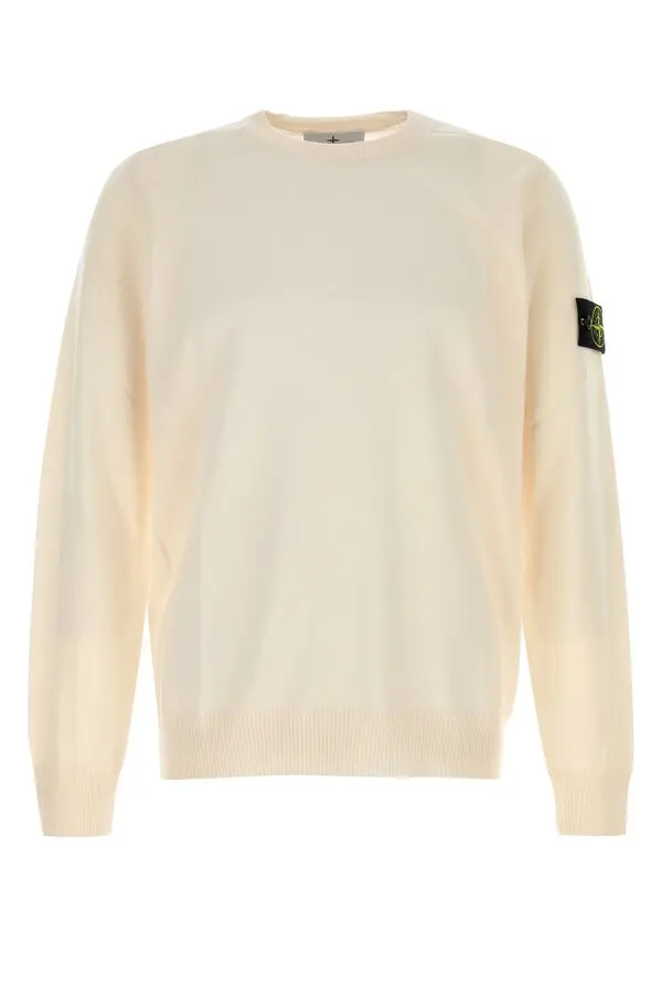 Stone Island Ivory Wool Sweater