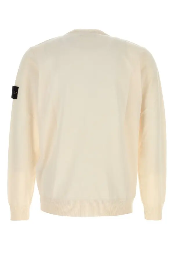 Stone Island Ivory Wool Sweater