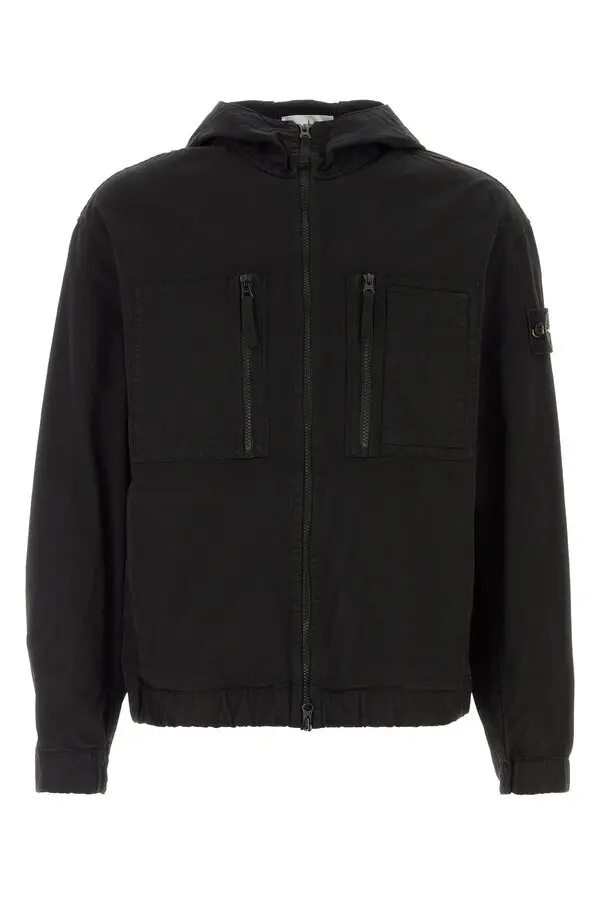 Stone Island Cotton Bomber Jacket - Black