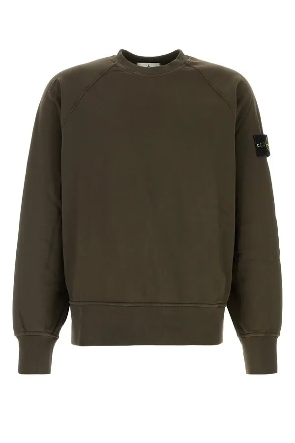 Stone Island Khaki Cotton Sweatshirt