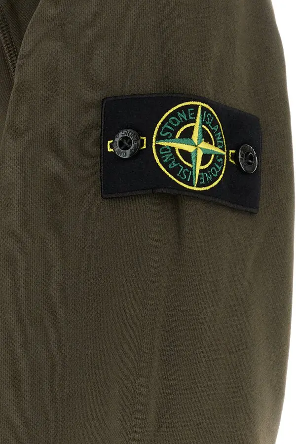 Stone Island Khaki Cotton Sweatshirt